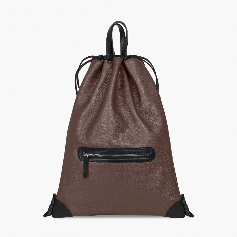 DRAWSTRING BACKPACK - BROWN